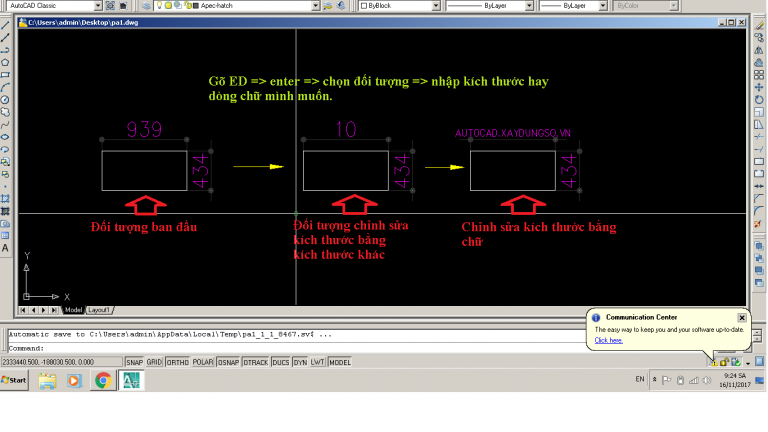 Lệnh DDEDIT - lệnh ED hiệu chỉnh kích thước trong CAD ⋆ AutoCAD